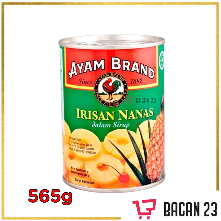 Jual Ayam Brand Slices Pineapple (565g)/ Nanas kaleng/ Buah Kaleng ...