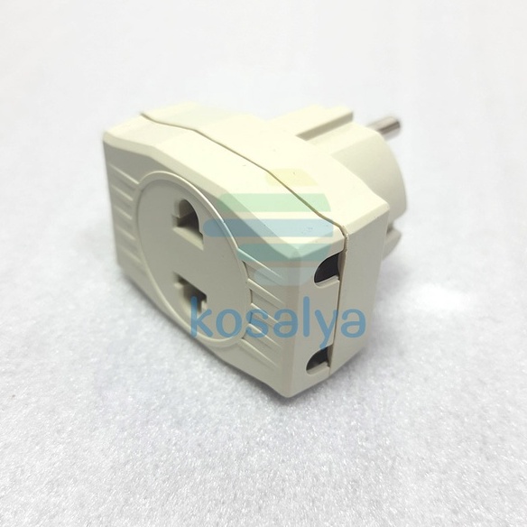 Jual Steker T multi colokan listrik cabang 3 terminal kuningan SNI ...