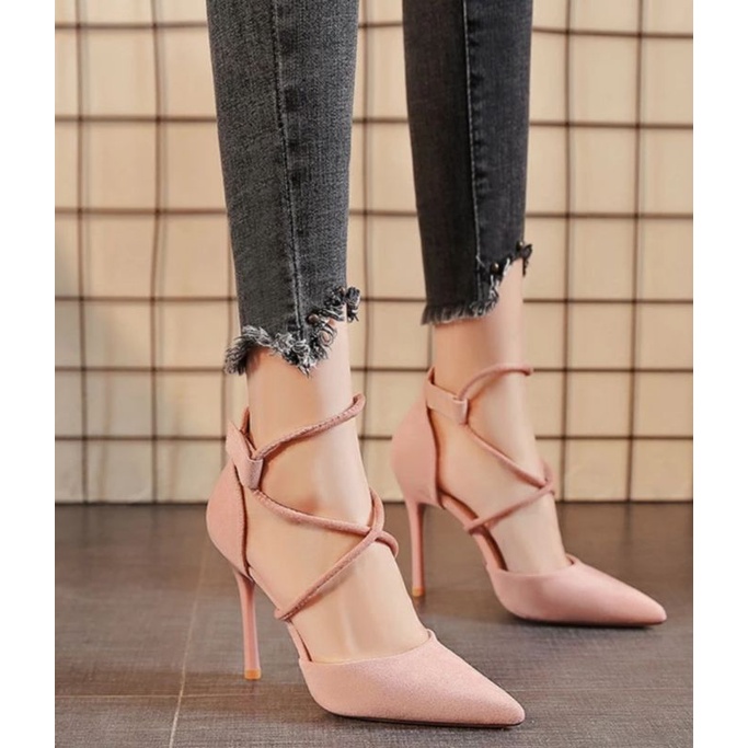 Jual sandal heels runcing tali depan wanita terbaru 2022 / heels wanita ...