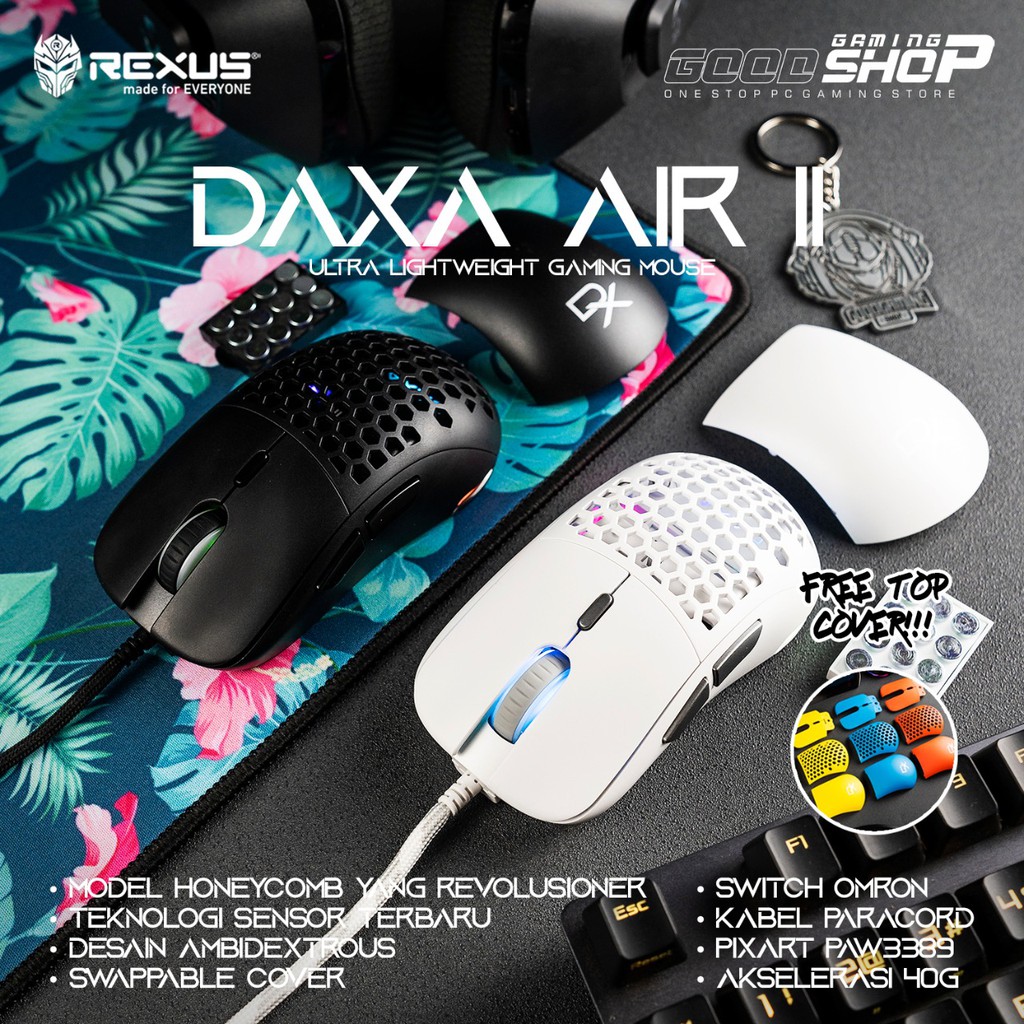 Jual Rexus Daxa Air II Ultra lightweight - Daxa Air 2 Gaming Mouse ...