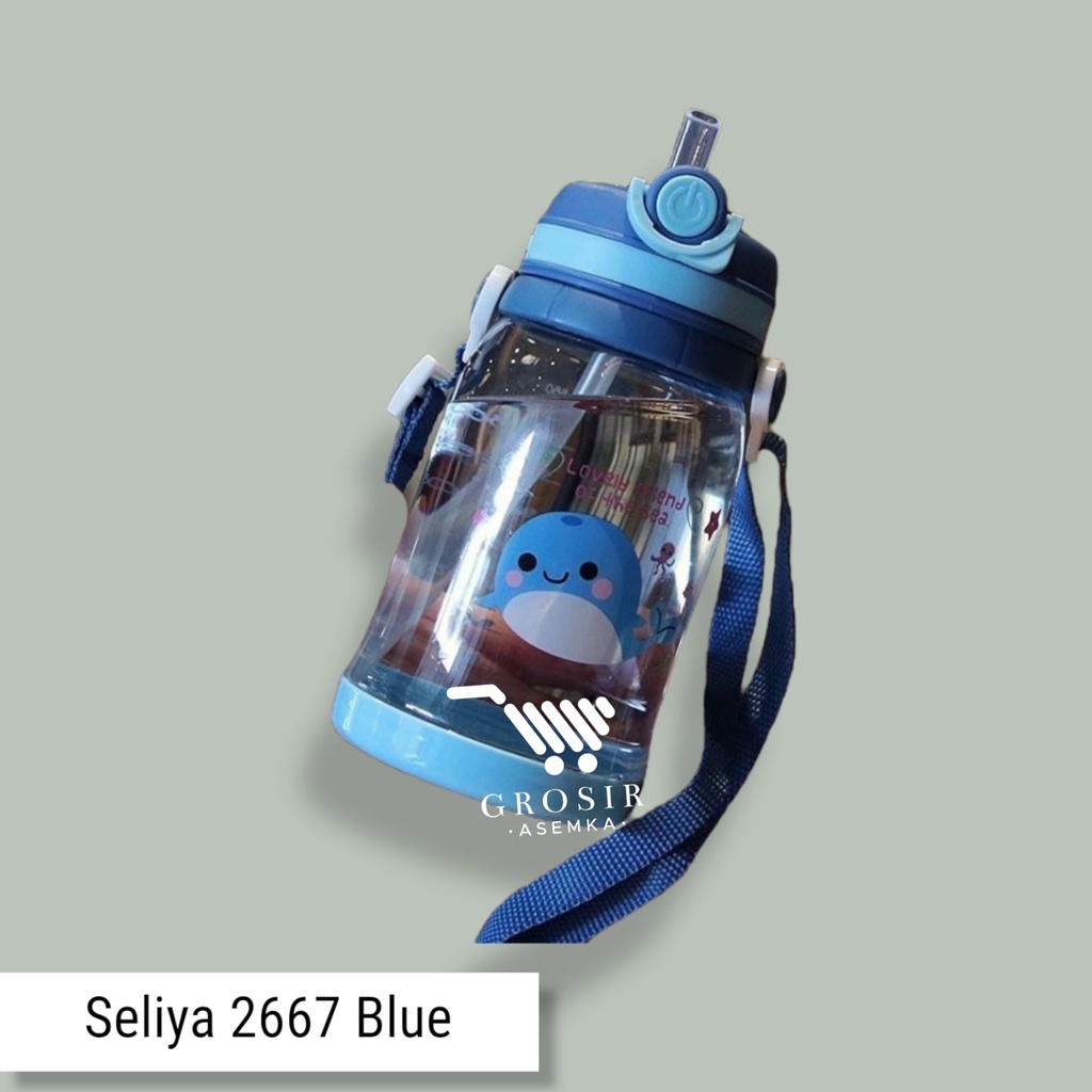 Jual BOTOL MINUM ANAK KARAKTER BINATANG LAUT 550ml Dengan Tali Panjang ...
