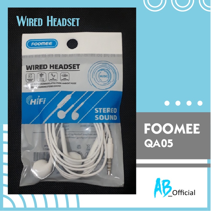 Jual Headset / Earphone Stereo ORIGINAL ( FOOMEE - QA05 ) | Shopee ...