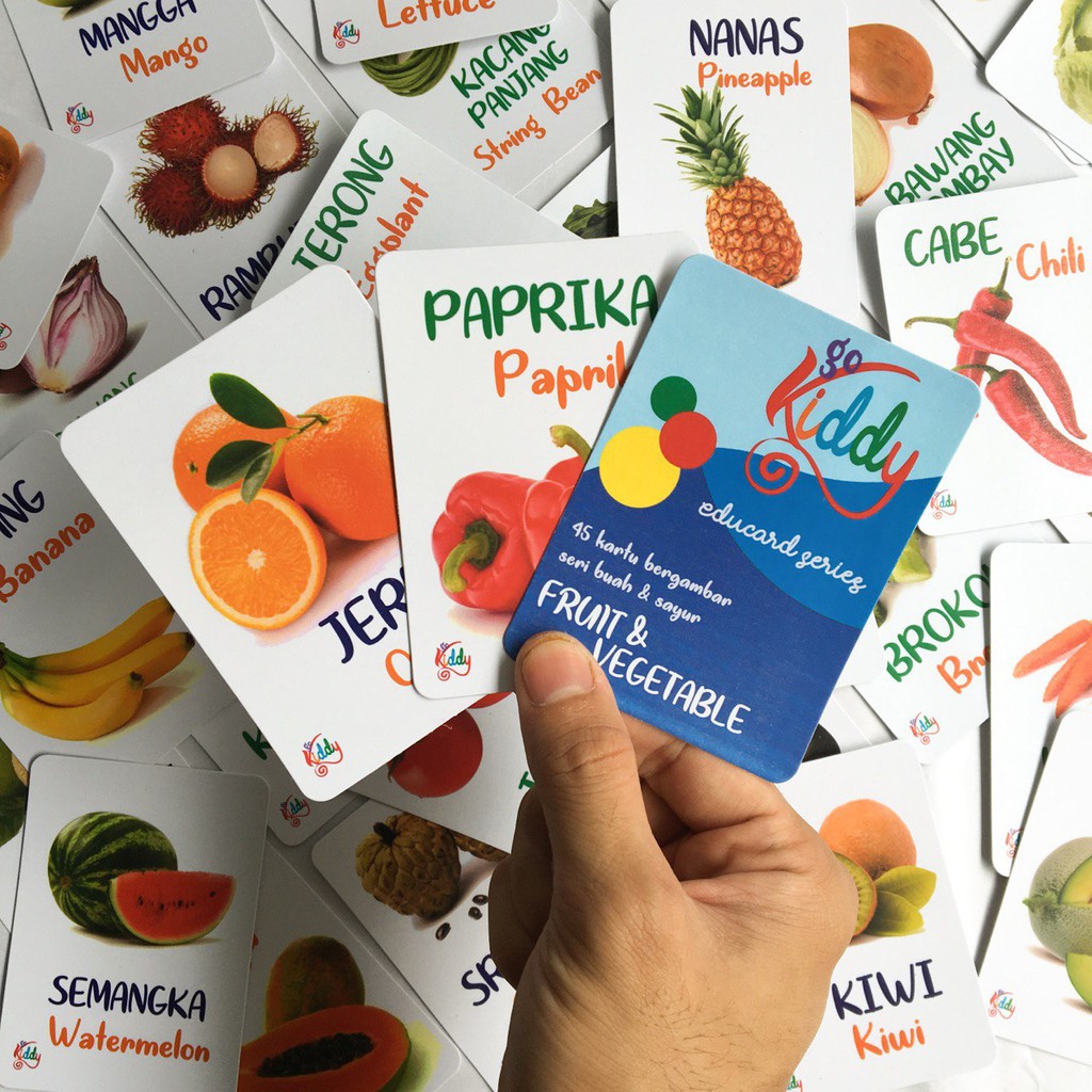 Jual Flash Card / Kartu Pintar Gokiddy Seri Buah dan Sayur | Shopee ...