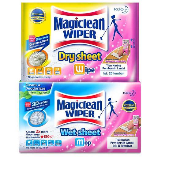 Jual Magiclean Wiper Dry Sheet 20S + Magiclean Wiper Wet Sheet 8S ...