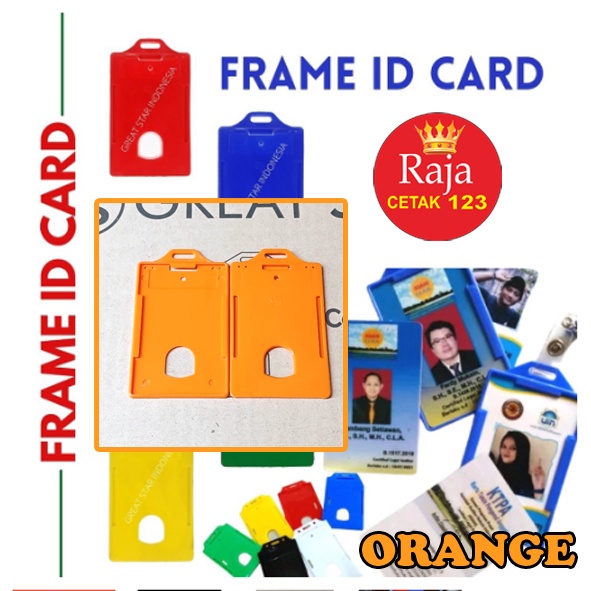 Jual KOTAK ID CARD/FRAME ID CARD WARNA ORANGE TEMPAT ID CARD HOLDER ...
