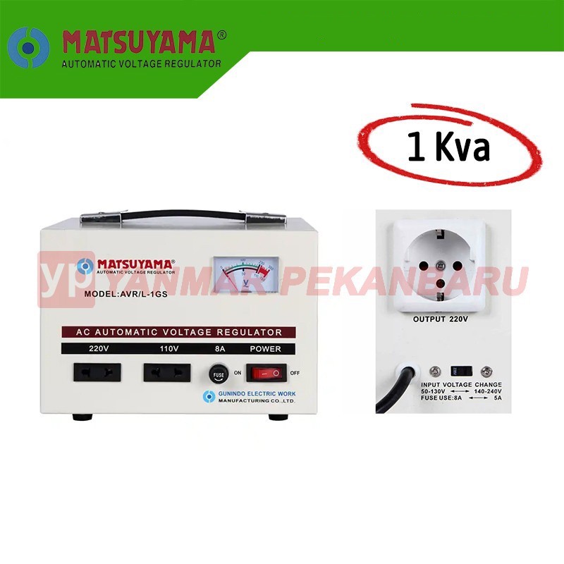 Jual Stabilizer / Stavol 1 KVA (800 Watt) 1 Phase AVR 1 GS MATSUYAMA ...