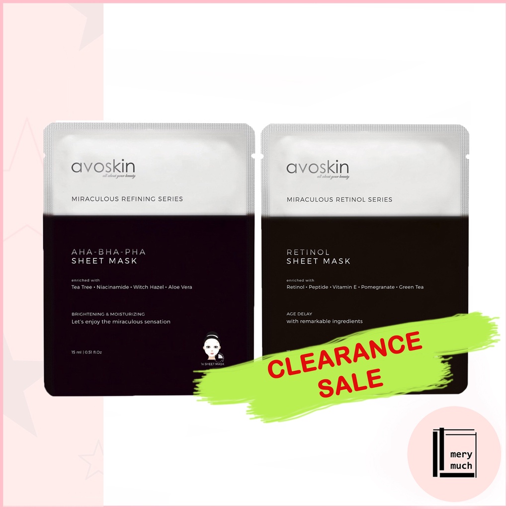 Jual CLEARANCE SALE - AVOSKIN Sheet Mask AHA-BHA-PHA dan RETINOL ...