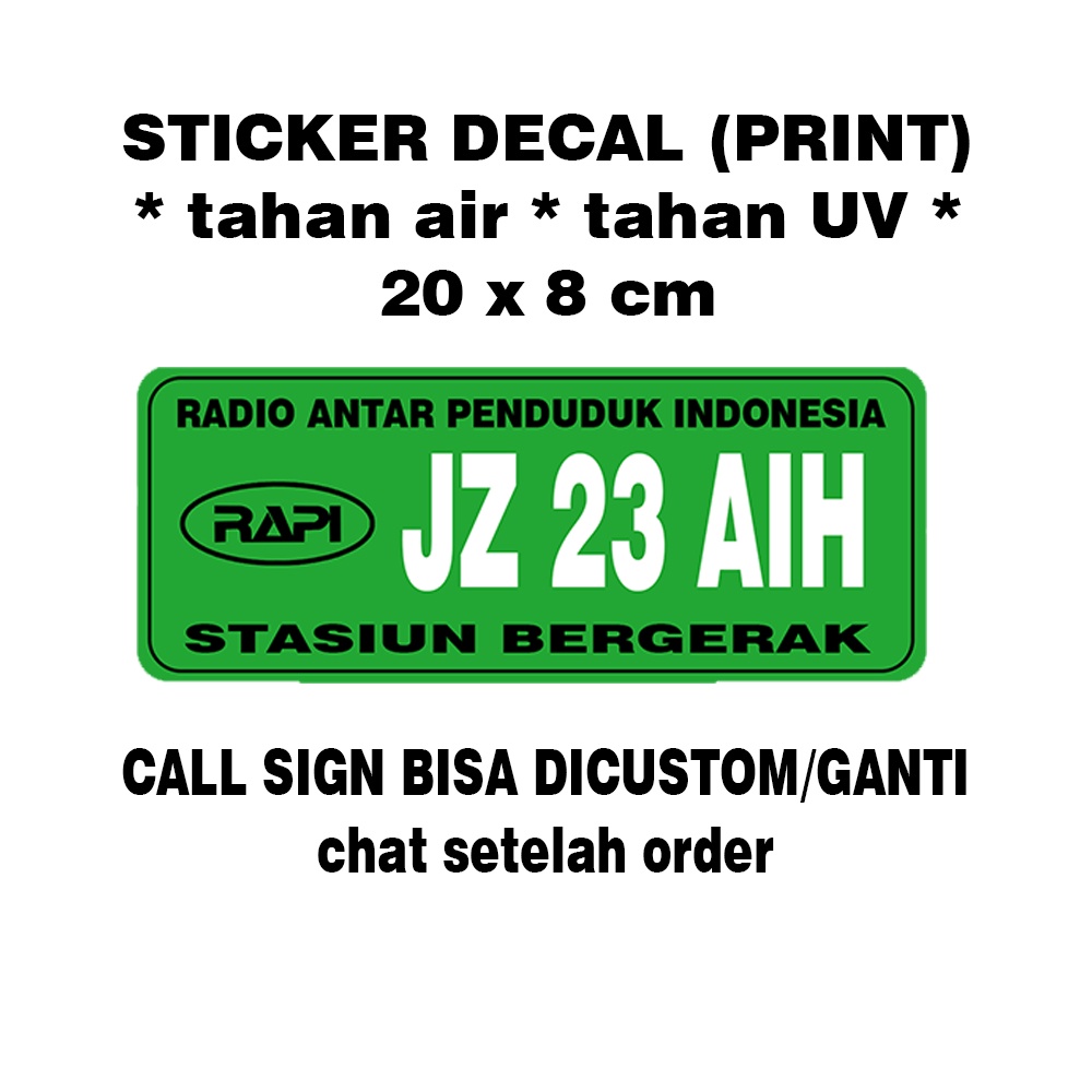 Jual Sticker Decal Vinyl Tahan Air Radio Antar Penduduk Indonesia RAPI ...