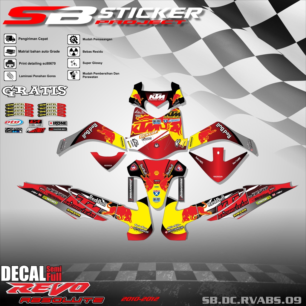 Jual DECAL FULL BODY REVO ABSOLUTE- DECAL STICKER FULL BLOCK HONDA REVO ...