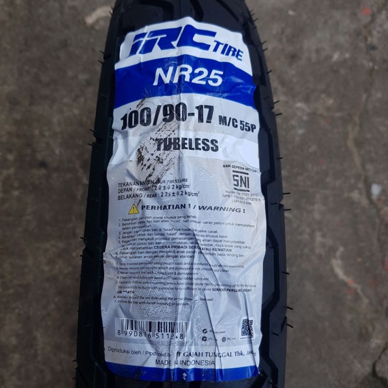 Jual BAN LUAR IRC 100/90-17 NR25 NR 25 BAN LUAR BELAKANG STANDAR VERZA ...