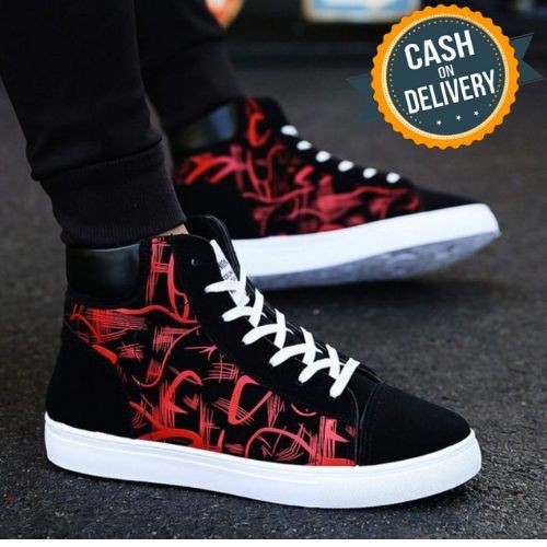 Jual Sepatu Pria Boots Klasik Petino Premium Merah Hitam Vans Tinggi ...
