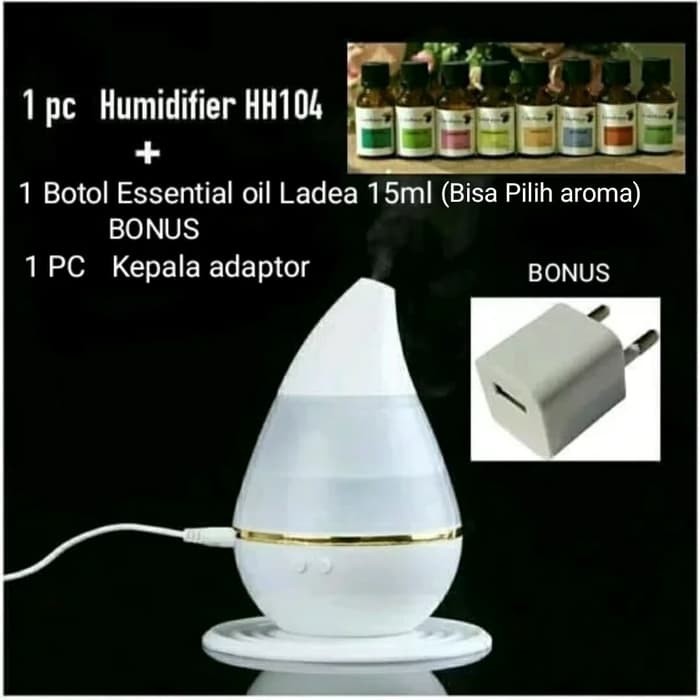 Jual PAKET Alat Pewangi Pengharum ruangan aroma terapi Humidifier HH104 ...