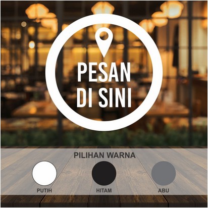 Jual Stiker Pesan di Sini Circle Sign Cafe Resto Kafe Sticker Sign ...