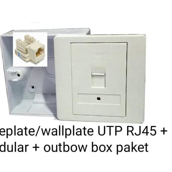 Jual FACE PLATE UTP+MODULAR+OUTBOW/OUTLET RJ45 UTP+MODULAR+OUTBOX ...
