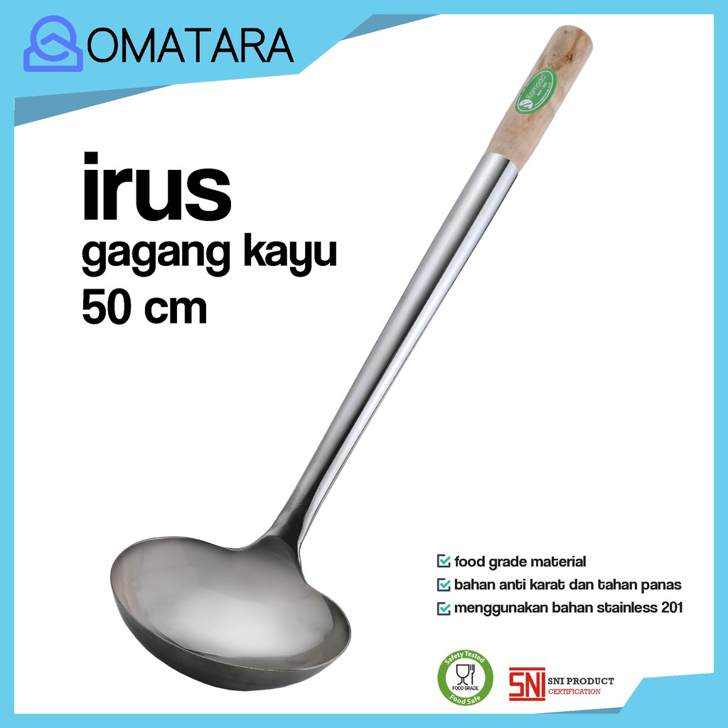 Jual KOMODO IRUS CENTONG STAINLESS GAGANG KAYU ANTI PANAS UKURAN 38 CM ...