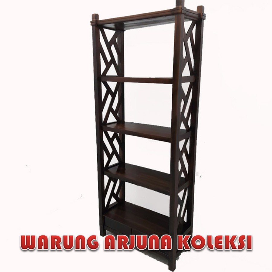 Jual Jual Rak Buku Kayu Jati Asli Model Klasik Minimalis | Shopee Indonesia