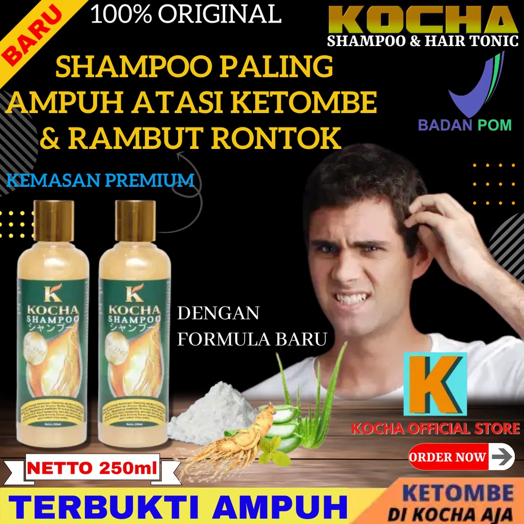 Jual KOCHA Shampoo Shampo Obat Anti Ketombe Dan Rambut Rontok 250ml | Shopee Indonesia