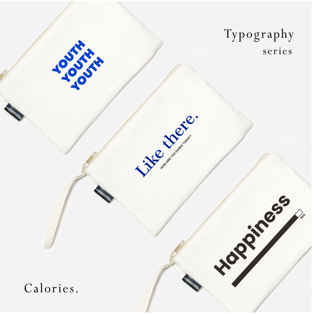 Jual Calories pouch / dompet motif Typography tipografi , tulisan Text ...