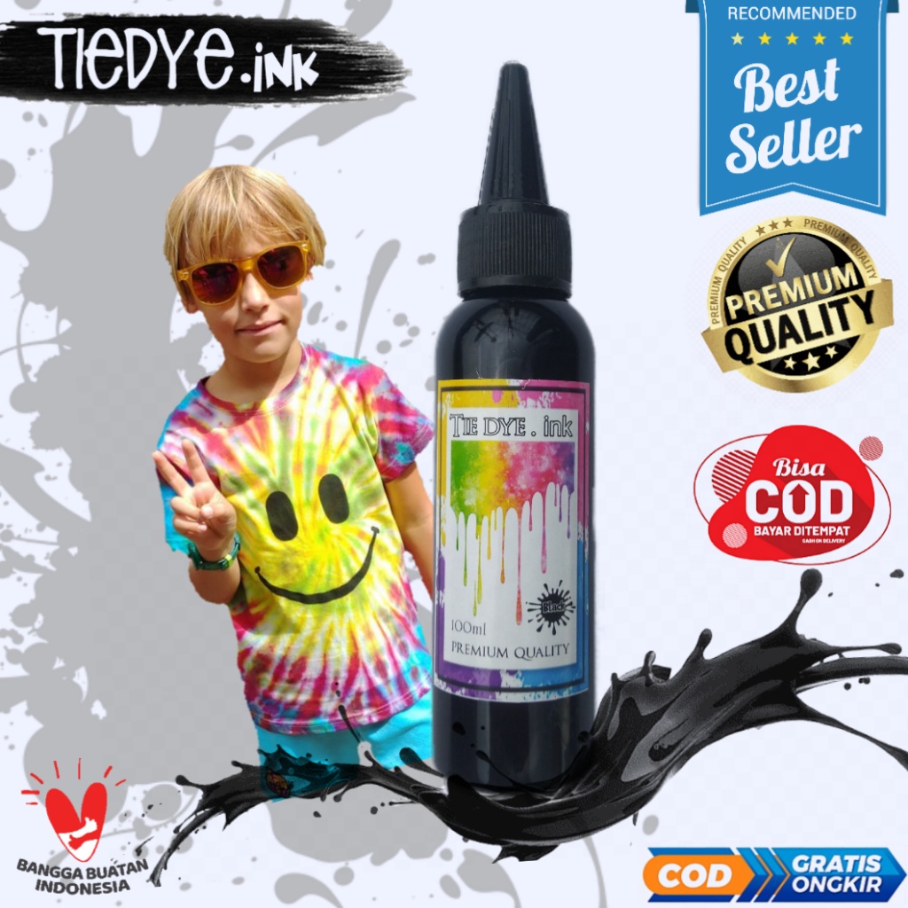 Jual TERLARIS Pewarna pakaian tie dye hitam Permanen 100ml Anti luntur ...