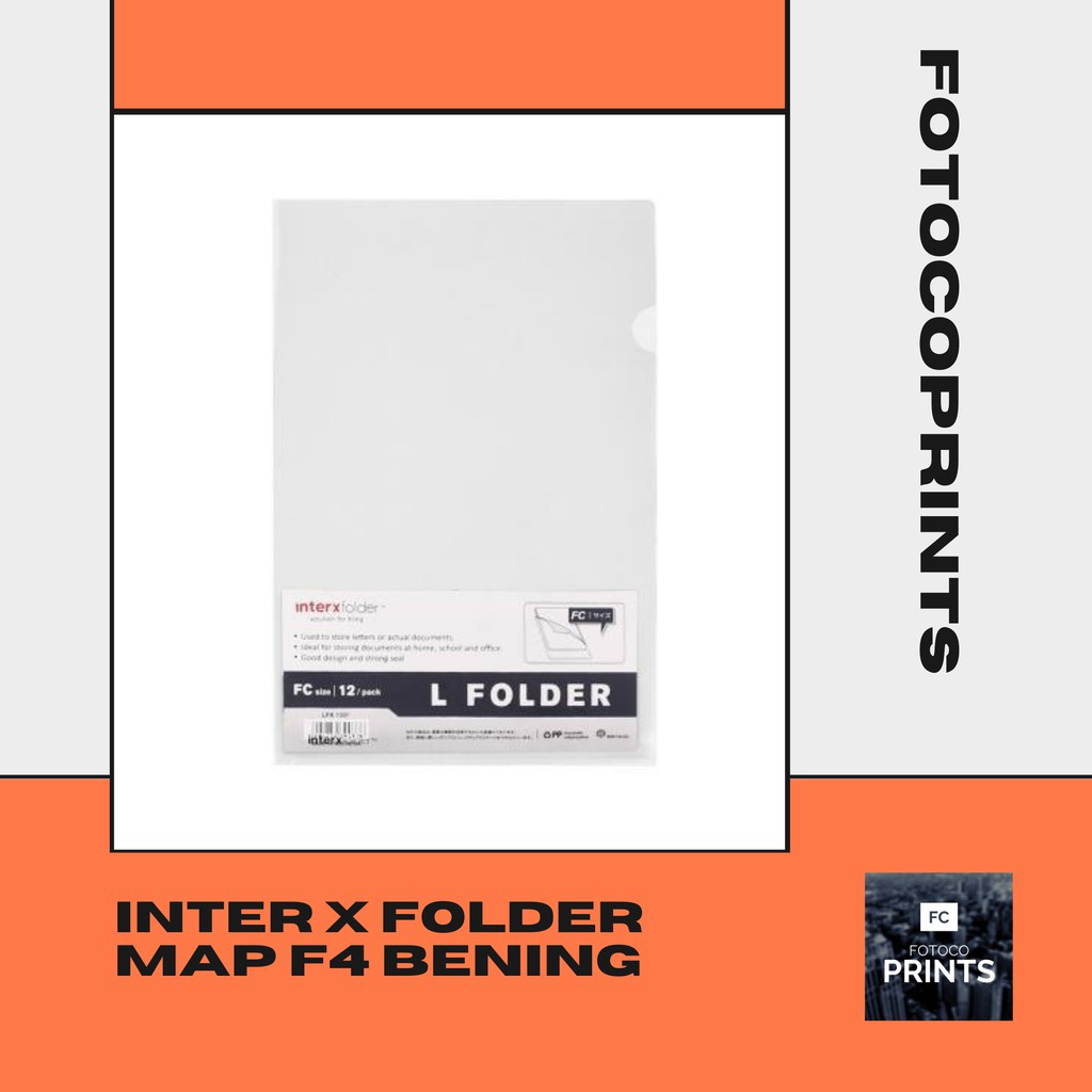 Jual Inter X Folder - Map Bening Folio/ Clear Sleeve F4 (Pak 10 Pcs ...