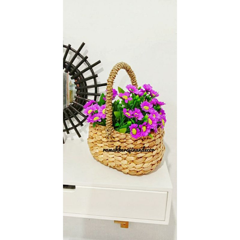 Jual basket flowers / keranjang bunga tangkai tangan cantik / dekorasi ...