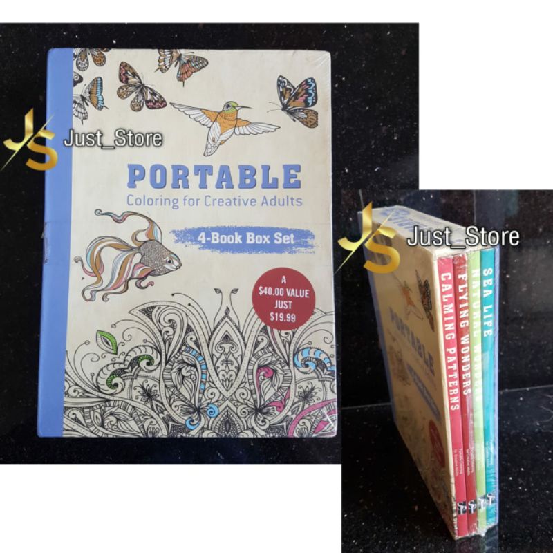 Jual PORTABLE COLORING 4-SET TARGET - Adult colouring book IMPORT ...