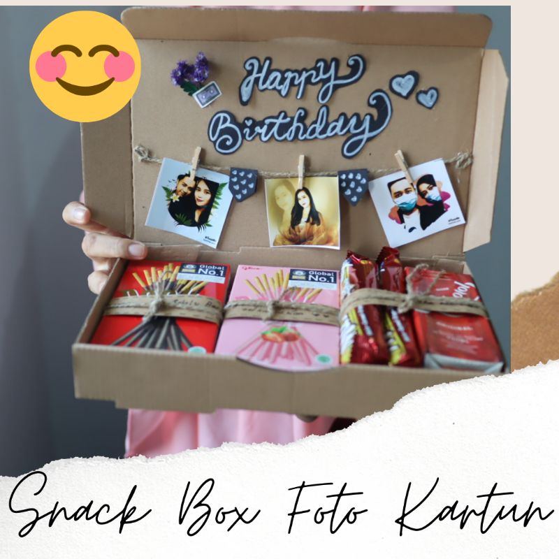 Jual Snack Box Lucu Unik Foto Kartun Buket coklat | Shopee Indonesia