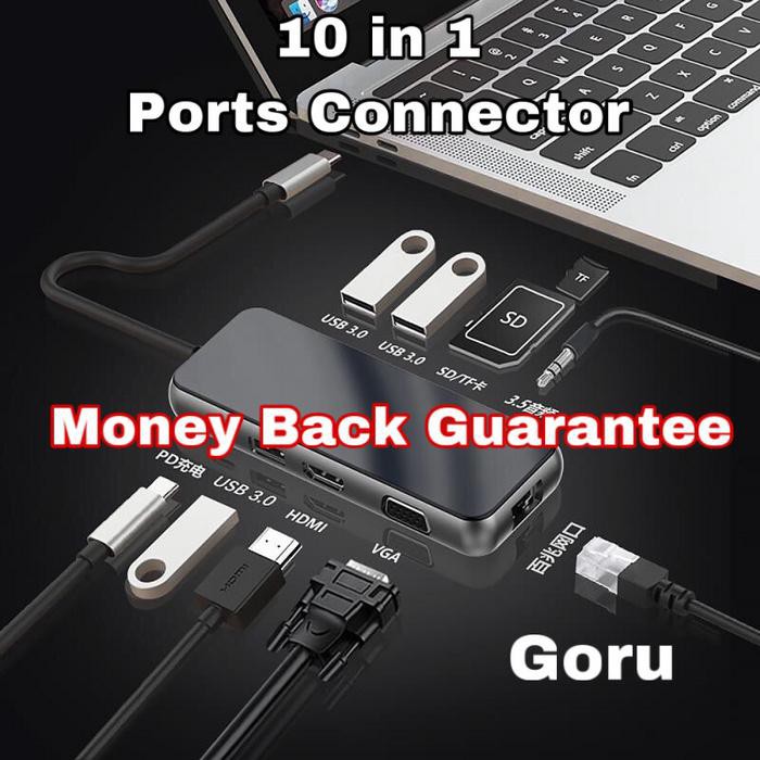 Jual Kabel Usb Hub | Usb Type C Connector 10 In1 Hdmi Vga Music Charger ...