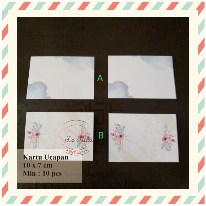 Jual Kartu ucapan / gift card / blank card 10x7 cm | Shopee Indonesia