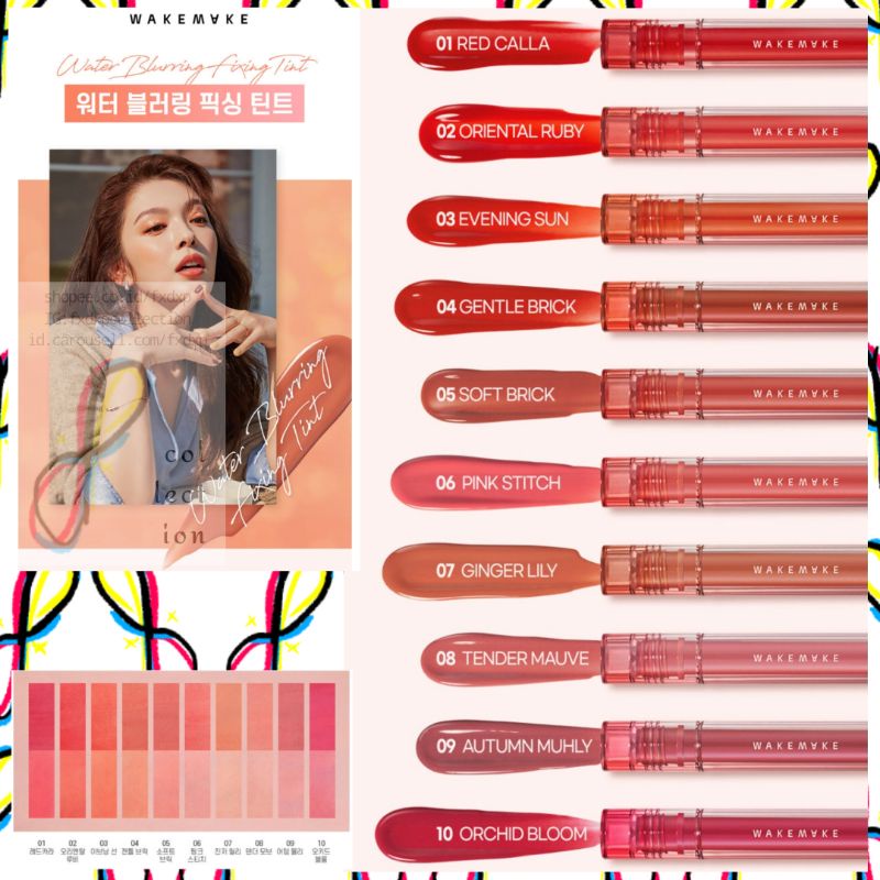 Jual WAKEMAKE Water Blurring Fixing Tint 3.8g (18 Colors Shades Watery Velvet Lip Tint) | Shopee ...