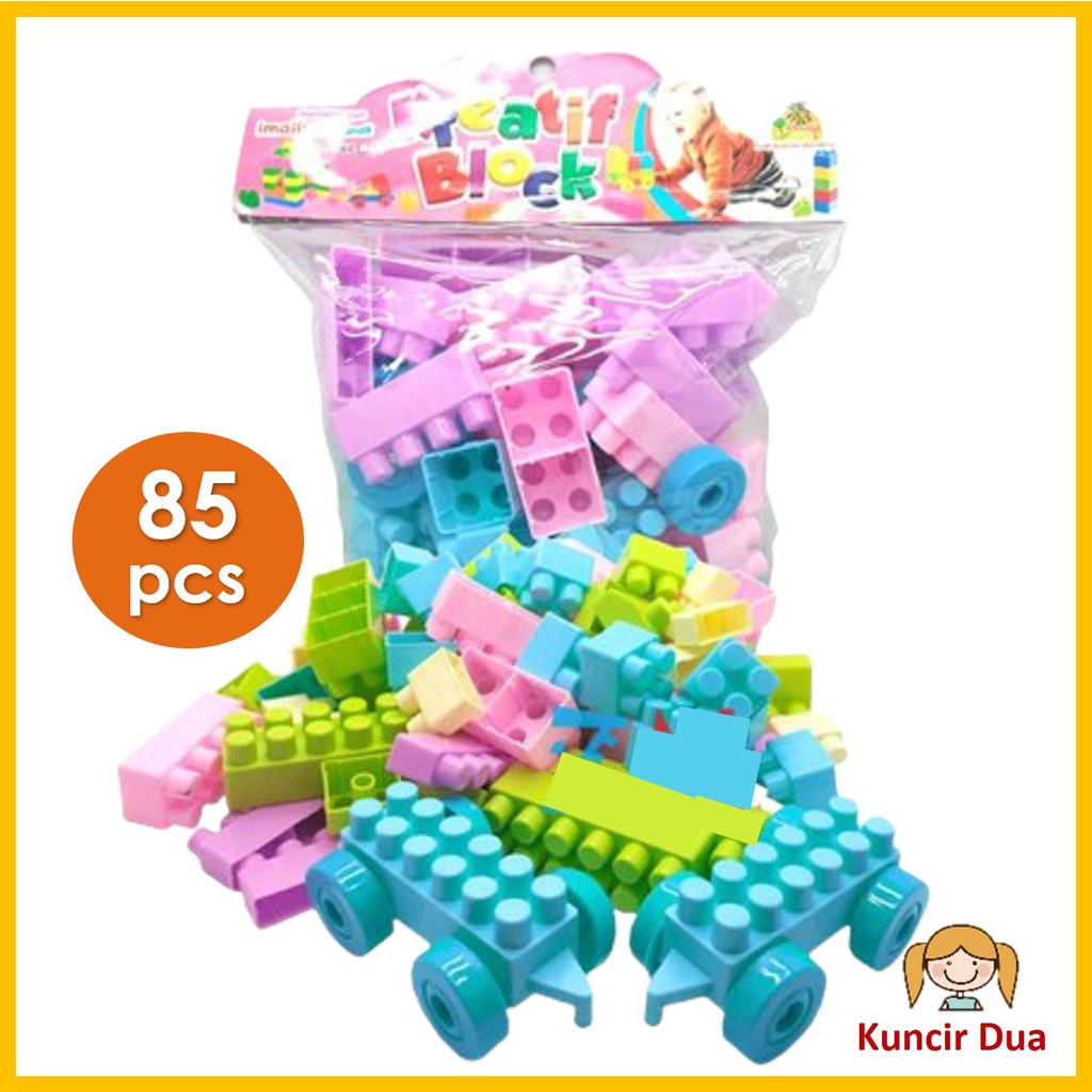 Jual KREATIF Block Mainan Balok Besar 85 pcs | KREATIF Block Mainan ...
