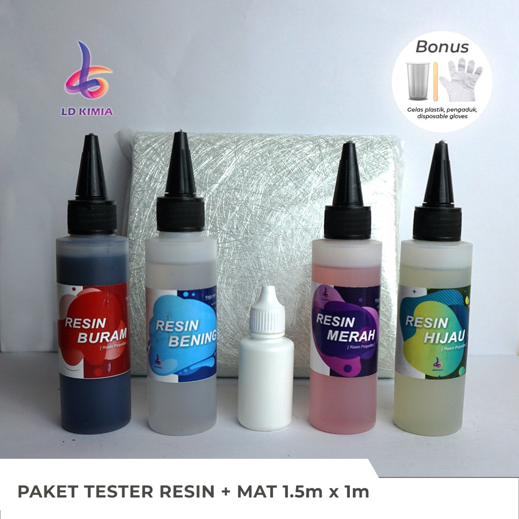 Jual PAKET TESTER RESIN ALL VARIANT @ 100 GR (SERAT FIBER 1.5m ...