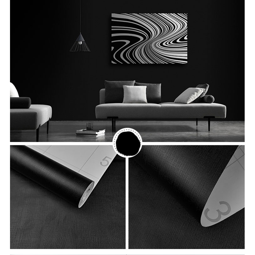 Jual METH WPS058 BLACK SOLID SILKY POLOS PLAIN HITAM LINEN TEKSTUR ...