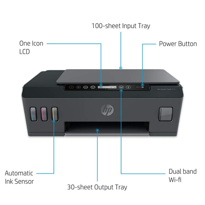 Jual PRINTER HP INK TANK 515 PRINT SCAN COPY WIFI - GARANSI RESMI ...