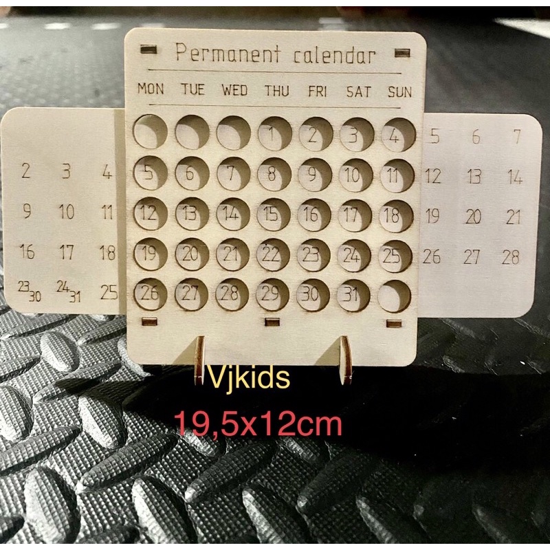 Jual diy permanent calender kayu untuk belajar anak, bisa disesuaikan ...
