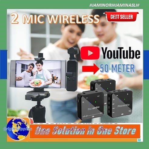 Jual Microphone Mic Wireless Vlog Youtuber Zoom for Smartphone Dslr Pc ...