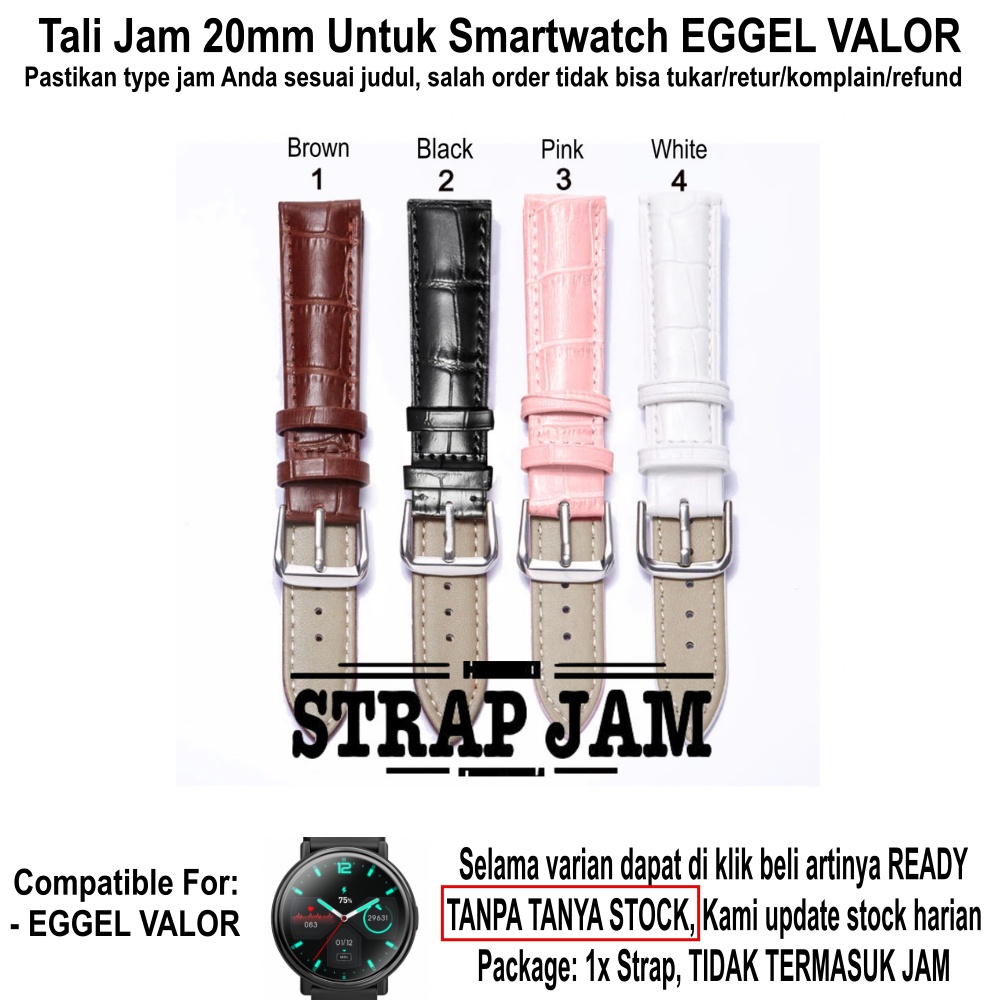 Jual Tali Jam Eggel Valor - Strap 20mm Leather Kulit Texture Crocodile ...