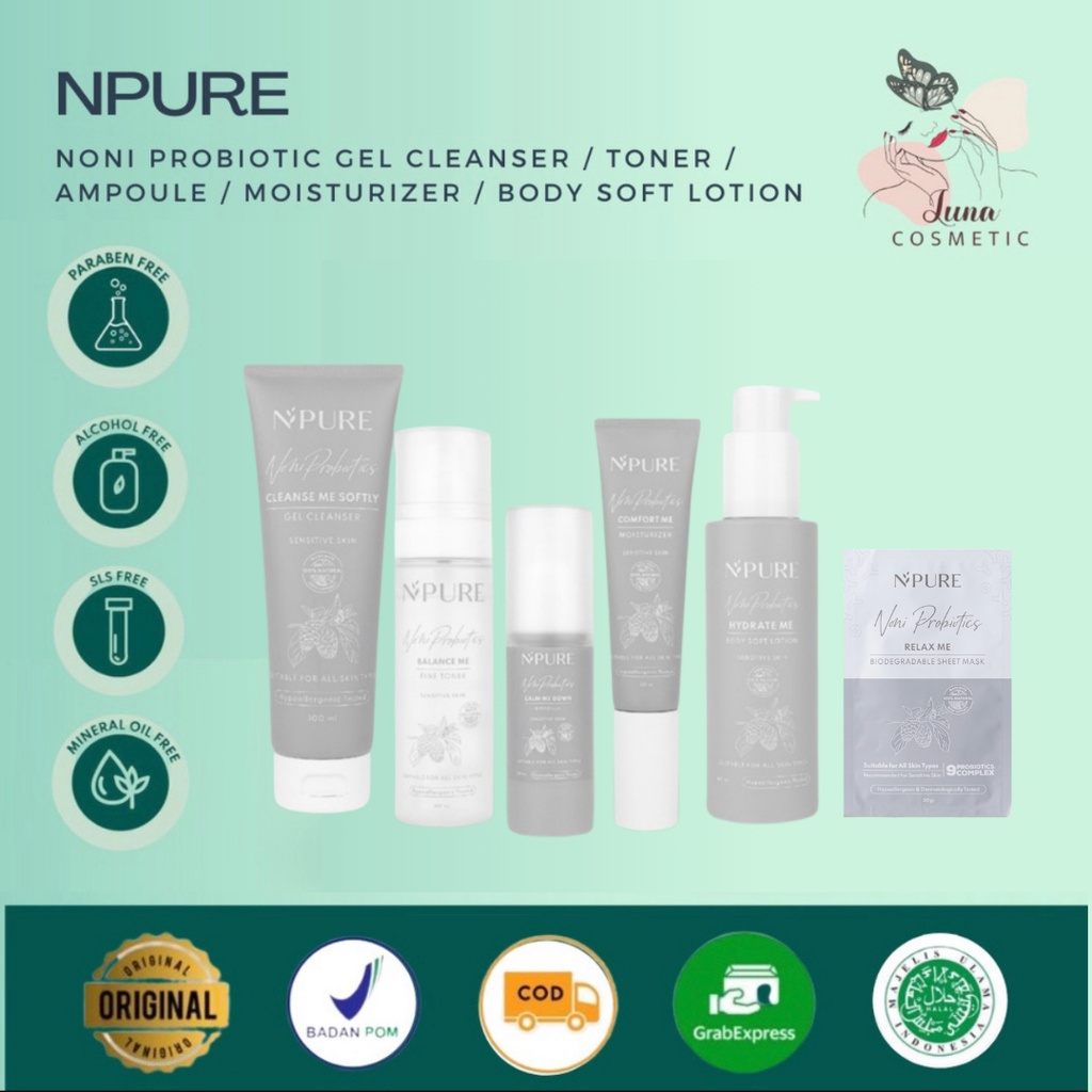 Jual NPURE Noni Probiotic Gel Cleanser / Toner / Ampoule / Moisturizer ...