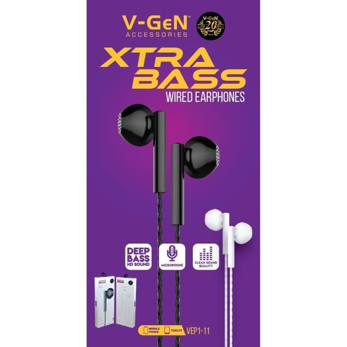 Jual Ccd* Headset V-gen VEP1-11 Handsfree Wired Earphone Stereo Extra ...