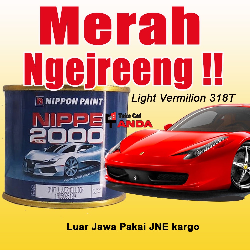 Jual Cat Nippe Merah - light vermilion merah 318T cat duco merah - cat nippe 2000 | Shopee Indonesia