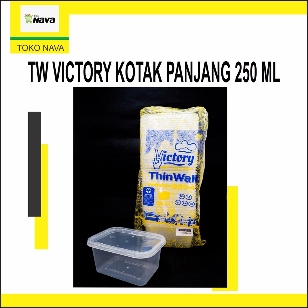 Jual Thinwall Victory Persegi Panjang 250 ml Isi 25 Pcs | Shopee Indonesia