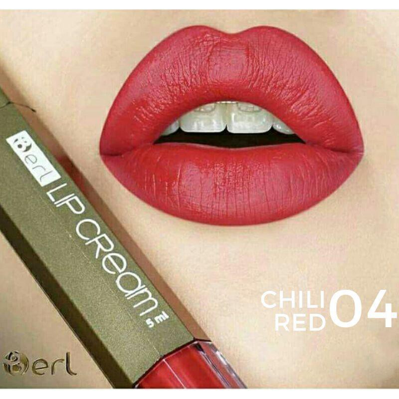 Jual Lipstik merah cabe Berl Lip Matte Cream ringan dan tidak kering di ...