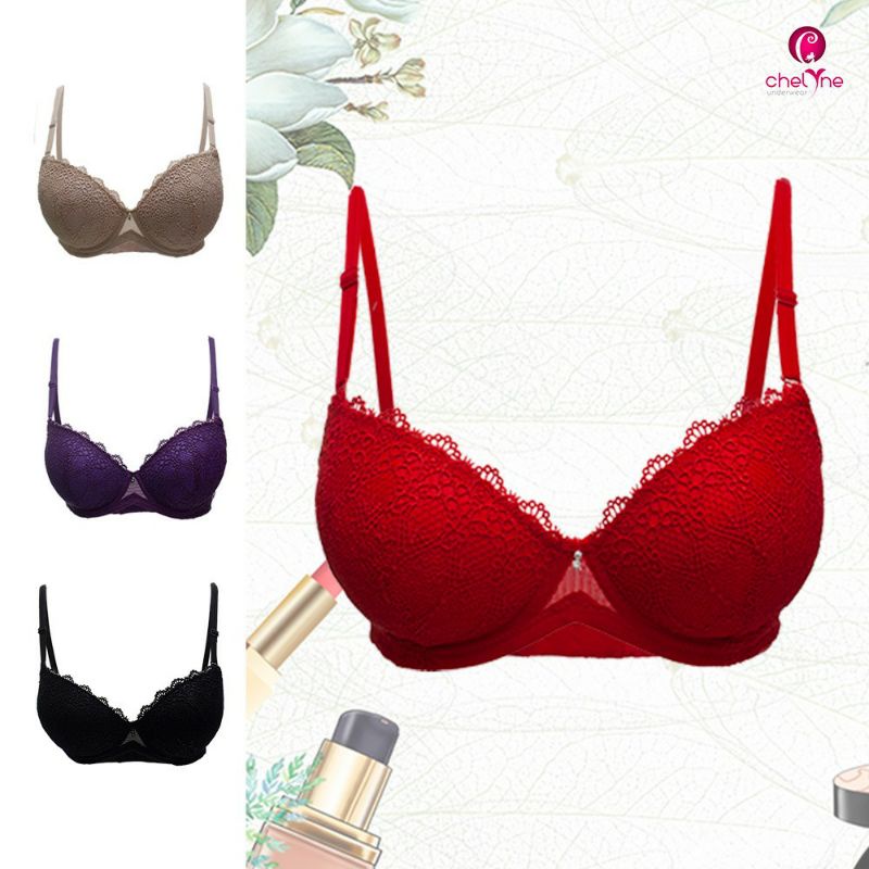 Jual push up bra chelyne art 911 busa tebal kancing 2 brukat cup ...