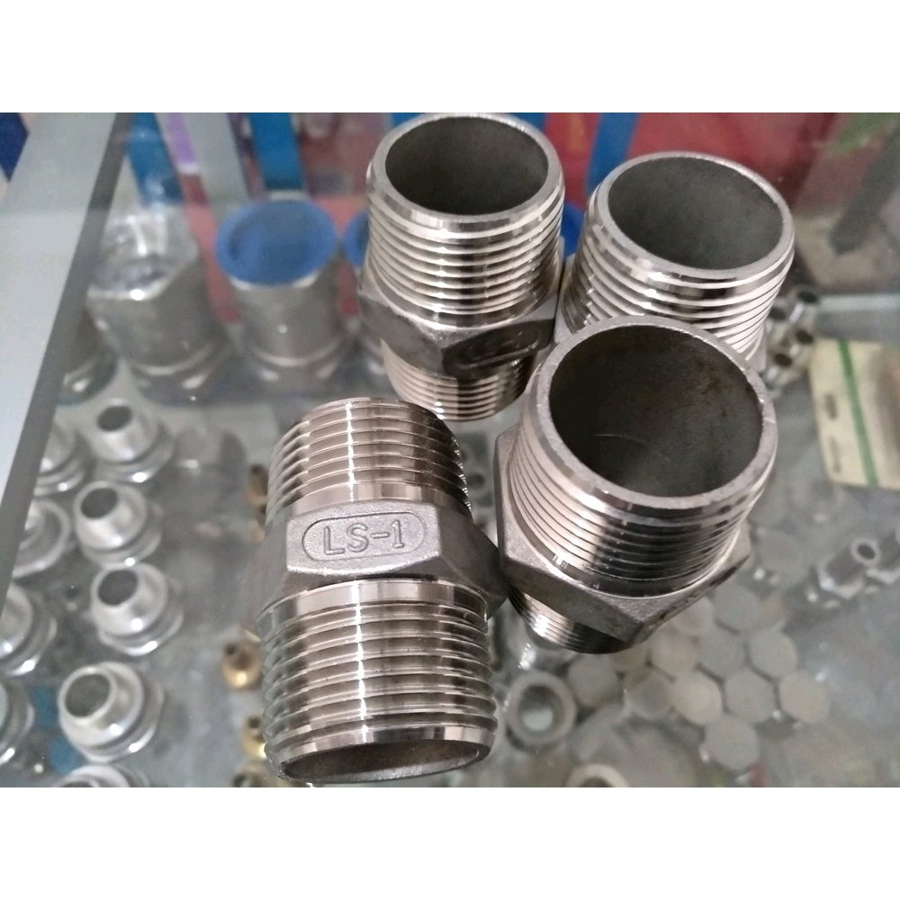 Jual ST DOUBLE NEPEL 1 INCH STAINLESS DOUBLE NIPPLE LS-1 SS304 Murah ...