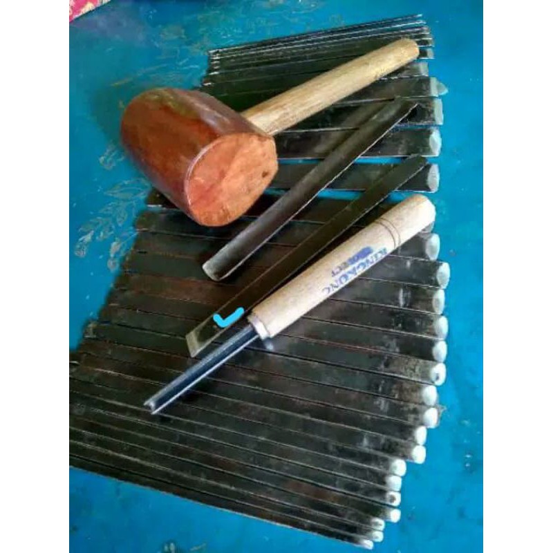 Jual alat pahat alat ukir tatah kayu komplit standard plus bonus pengot ...