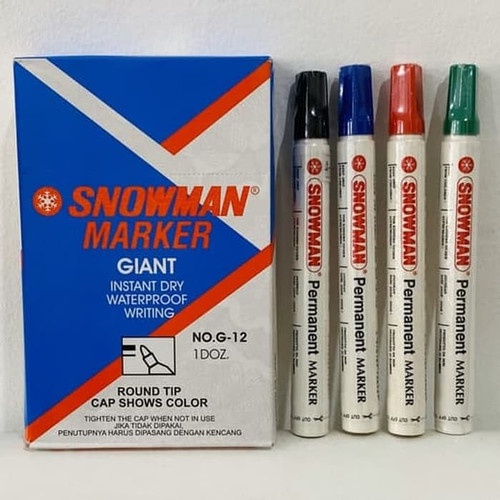 Jual Spidol SNOWMAN Permanent Marker G-12 | Shopee Indonesia
