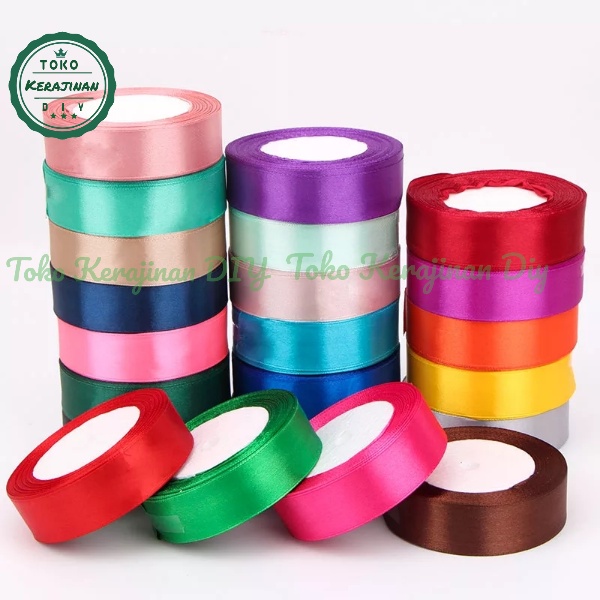 Jual Pita Satin 1 inch/2,5 cm Pita Kado Per Roll | Shopee Indonesia