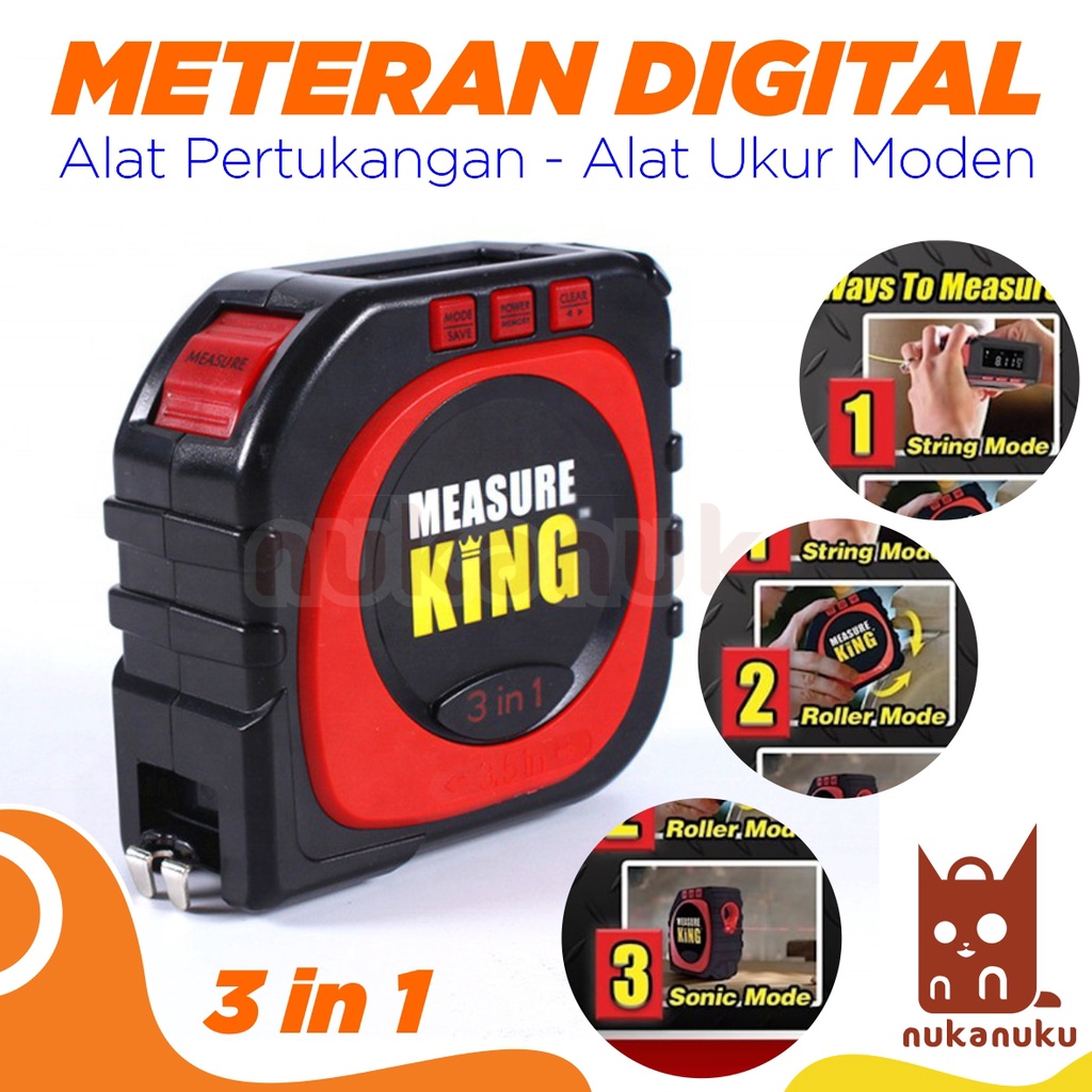 Jual Measure King Meteran Digital Meteran Laser 3 in 1 Alat Pertukangan ...