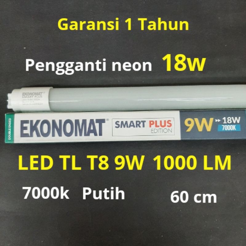 Jual Lampu NEON LED 9w putih 1000lm/lampu led TL t8 9w 7000k daylight ...