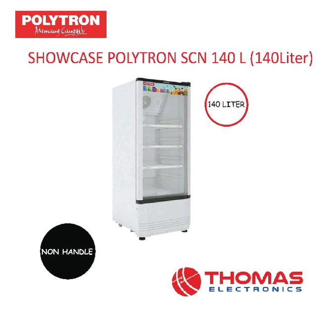Jual SHOWCASE POLYTRON SCN 140 L / KULKAS PENDINGIN 140Liter Non Handle ...
